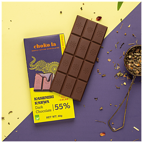 Buy Chokola Kashmiri Kahwa 55% Dark Chocolate - Spice Blend, Rich ...