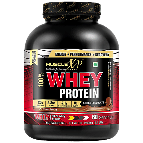 Buy MuscleXP Whey Protein - Double Chocolate Flavour, For Energy ...