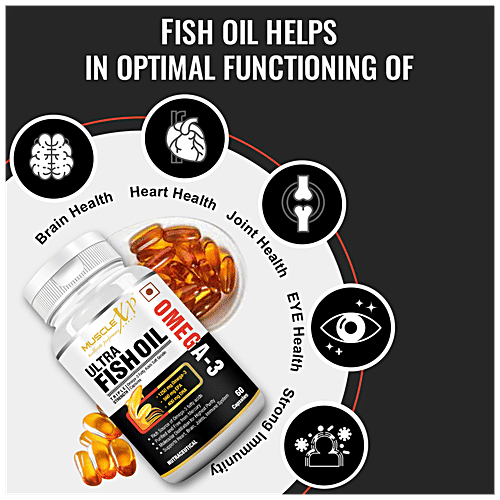 Buy MuscleXP Ultra Fish Oil Omega 3 Softgel Capsule - Triple Strength ...