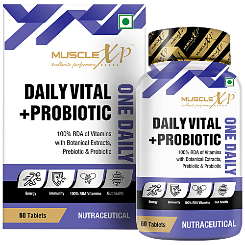 Buy MuscleXP Daily Vital + Probiotic One Daily Tablet - For Energy ...