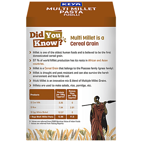 Buy Keya Multi Millet Fusilli Pasta - Goodness Of Ragi, Jowar & Bajra ...