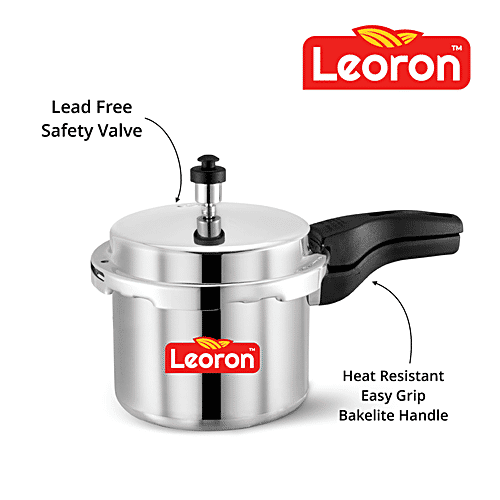 Buy Leoron by Srushti Gold Aluminium Outer Lid Pressure Cooker Online ...