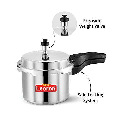 Buy Leoron by Srushti Gold Aluminium Outer Lid Pressure Cooker Online ...