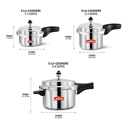 Buy Leoron by Srushti Gold Aluminium Outer Lid Pressure Cooker ...