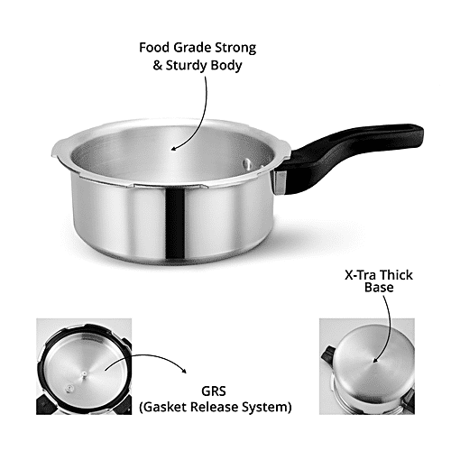 Buy Leoron by Srushti Gold Aluminium Pressure Cooker - Cooks Faster ...
