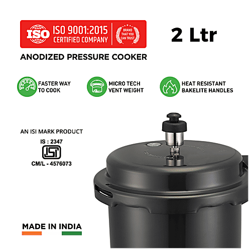 Buy Leoron by Srushti Gold Hard Anodised Induction Base Pressure Cooker ...