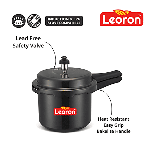 Buy Leoron by Srushti Gold Hard Anodised Induction Base Pressure Cooker ...