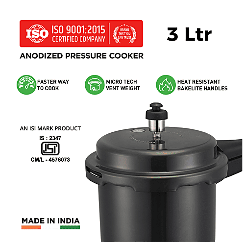 Buy Leoron by Srushti Gold Hard Anodised Induction Base Pressure Cooker ...