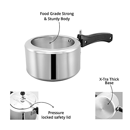 Buy Leoron by Srushti Gold Aluminium Inner Lid Cooker With Xtra Thick ...