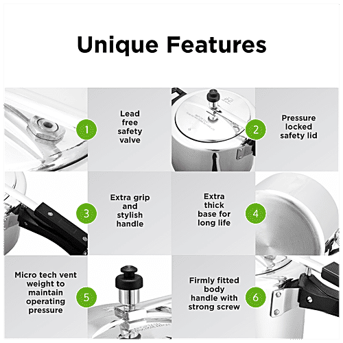 Buy Leoron by Srushti Gold Aluminium Inner Lid Cooker With Xtra Thick ...