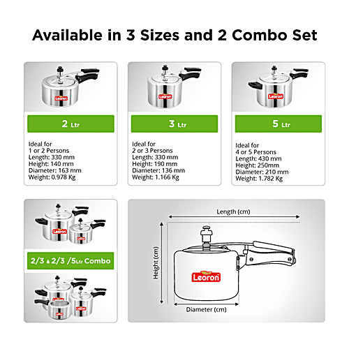 Buy Leoron by Srushti Gold Aluminium Inner Lid Cooker With Xtra Thick ...