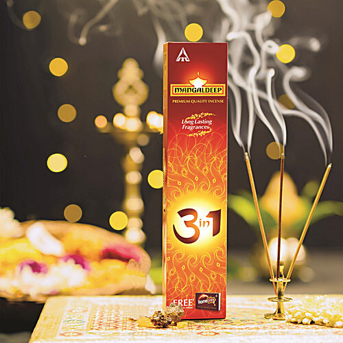 Buy Mangaldeep 3 In 1 Agarbatti - Premium Quality Incense, Long Lasting ...
