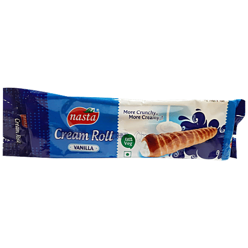 Buy Nasta Vanilla Cream Roll - 100% Veg, Smooth, Rich, Creamy & Crunchy ...