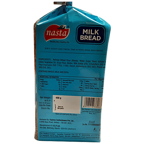 Buy Nasta Milk Bread - Soft, Healthy, High In Protein, No Trans Fat ...