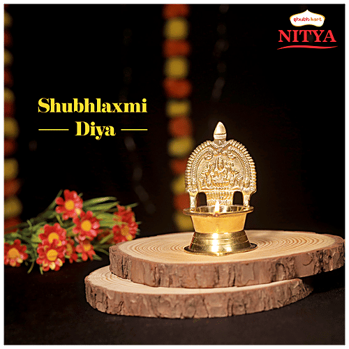 Buy Shubhkart Nitya Shubhlaxmi Brass Diya - Medium, Durable & Sturdy ...