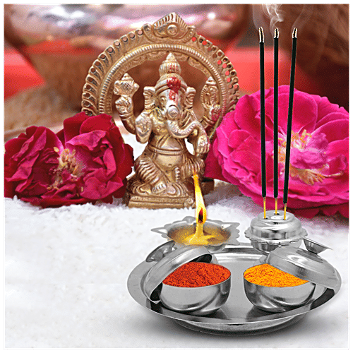 Buy Shubhkart Nitya Mini 4 In 1 Puja Karanda Set - Puja Essential ...