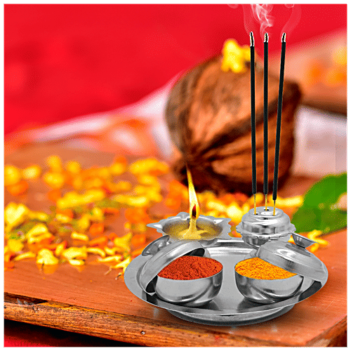 Buy Shubhkart Nitya Mini 4 In 1 Puja Karanda Set - Puja Essential ...