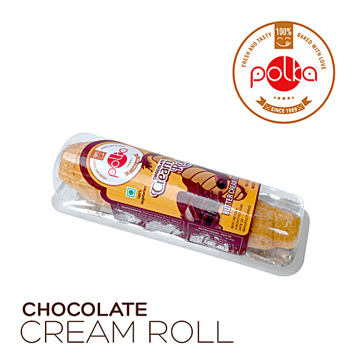 Buy POLKA Chocolate Cream Roll - Soft & Creamy Filling, 100% Vegetarian Online at Best Price of ...
