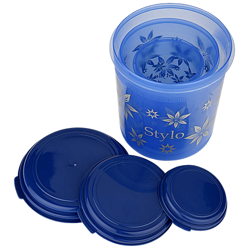 Buy Asian Stylo Storage Containers Set - Plastic, Blue, High Quality ...