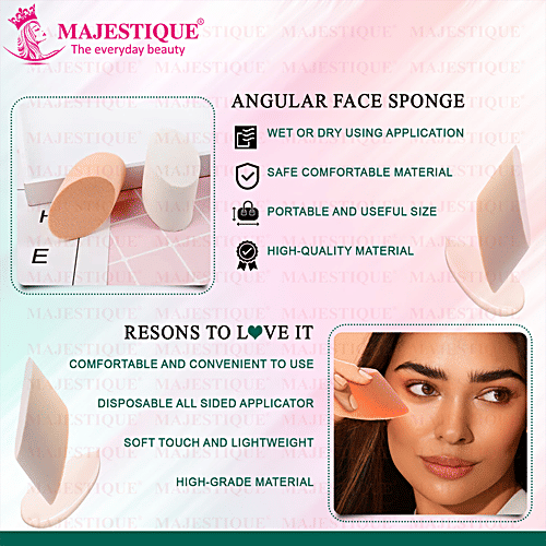 Buy MAJESTIQUE Elliptical-Angular Shaped Face Sponge - Soft, Beauty ...