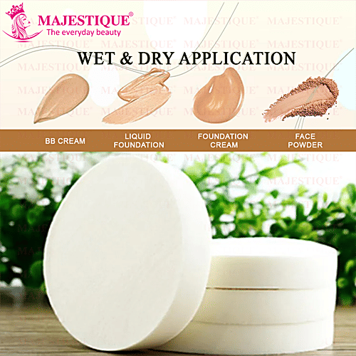 Buy MAJESTIQUE Flat Circle Face Makeup Sponge - Powder Puff, Soft ...