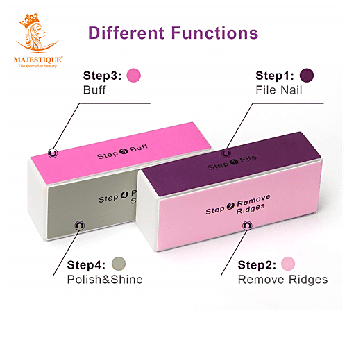 Buy MAJESTIQUE Professional Manicure 4 Action Nail Buffer - Lightweight ...