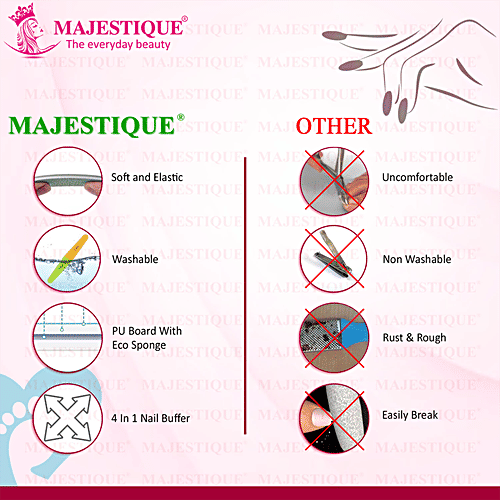 Buy MAJESTIQUE 4 Way Nail File & Buffer - Dual Sided, Professional ...
