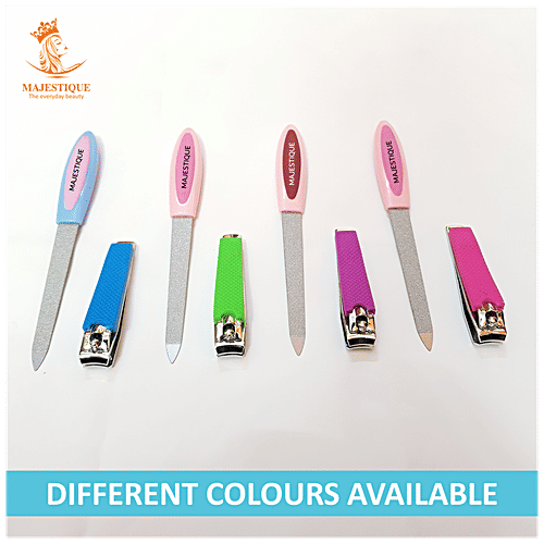 Buy MAJESTIQUE Nail File & Clipper Set - For Manicure & Pedicure Online ...