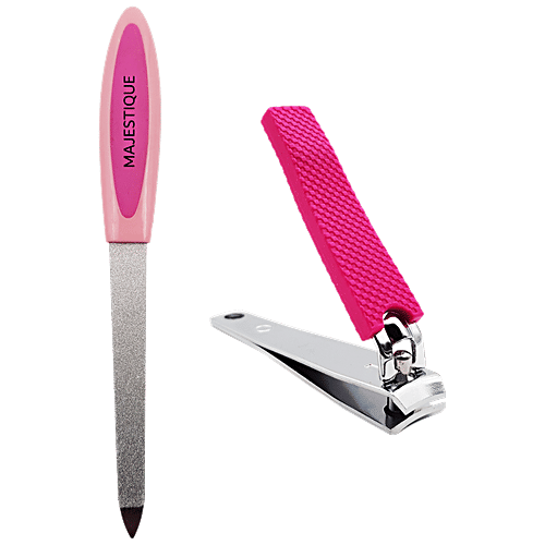 Buy MAJESTIQUE Nail File & Clipper Set - For Manicure & Pedicure Online ...