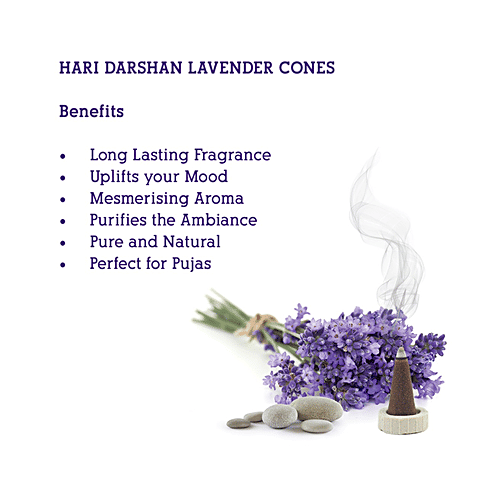 Buy Hari Darshan Lavender Dhoop Cones For Pooja - Pure & Natural, Plant ...