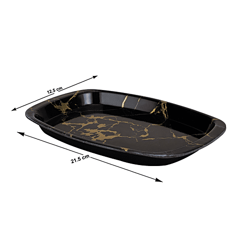 Buy DP Tashtari Snack Tray - Black Marble, Rectangle, Melamine Online ...