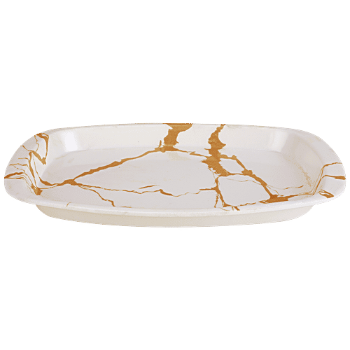 Buy DP Tashtari Snack Tray - White Marble, Rectangle, Melamine Online ...