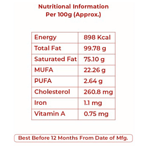 Buy Manchar Farms A2 Desi Gir Cow Ghee - Rich In Antioxidants, Boosts ...