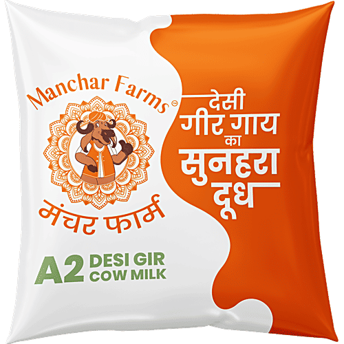 Buy Manchar Farms A2 Desi Gir Cow Milk - Rich In Protein, Thick, Creamy ...