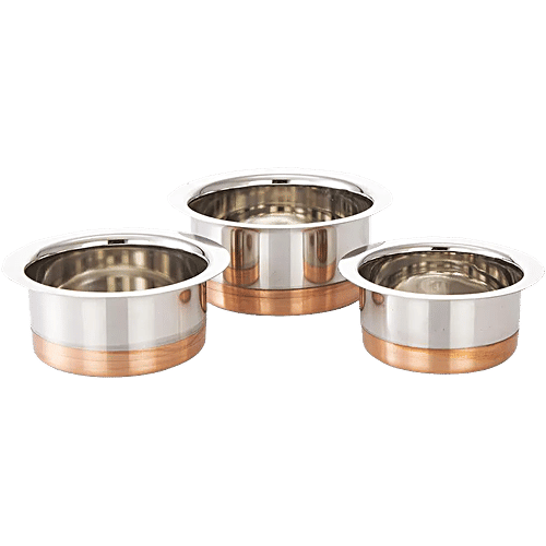Buy Manya Copper Bottom Tope Set - Stainless Steel, Strong & Durable ...