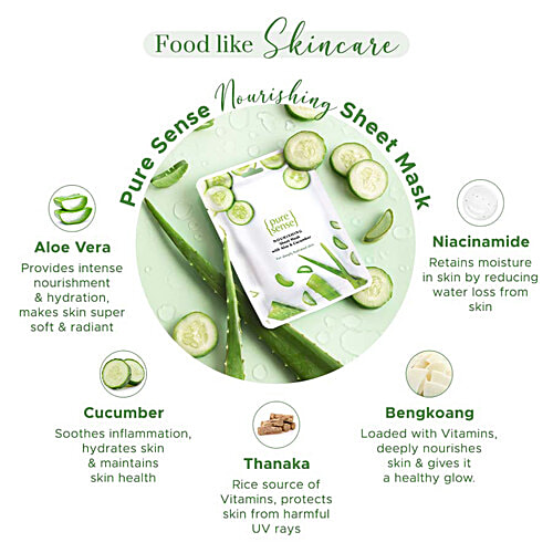 Buy PureSense Nourishing Sheet Mask - Aloe Vera & Cucumber, For Deeply ...