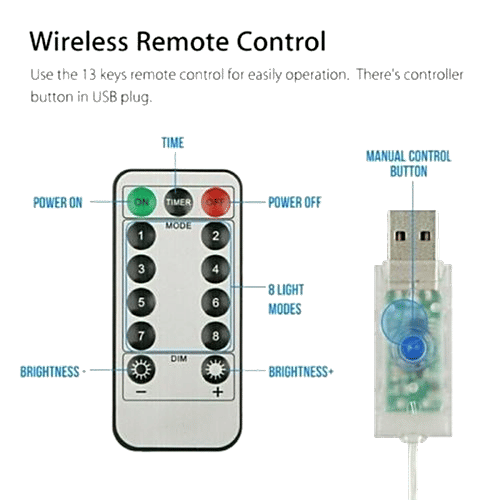 Buy MANSAA 115 Leds Star String Lights With Flashing Modes, Remote ...