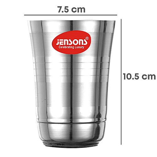 Buy Jensons Stainless Steel Drinking Glasses - With Silver Touch ...