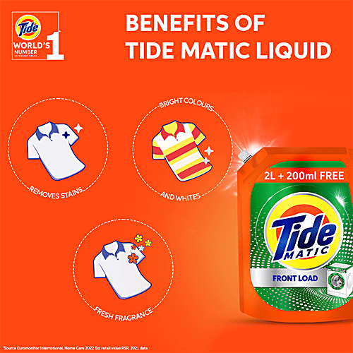 Buy Tide Matic Liquid Detergent - Front Load, Removes Stains & Gives Fresh Fragrance Online at ...
