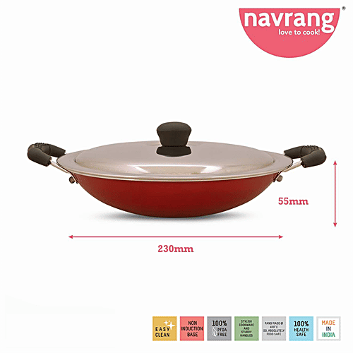 Buy Navrang Nonstick Appachetty - With Stainless Steel Lid, 230 mm ...