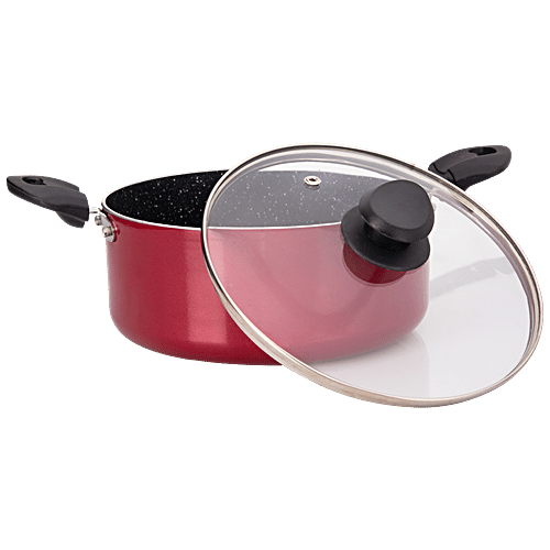 Buy Navrang Non-Stick Aluminium Biryani Pot/Handi/Kadai/Stew Pot - With ...