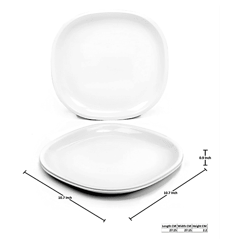 Buy Signoraware Square Full Plate Set - White, Non-Toxic, BPA Free ...