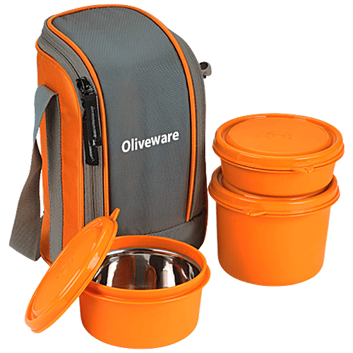 Buy Oliveware Boss Lunch Box Containers With Bag Dist - Air-Tight ...
