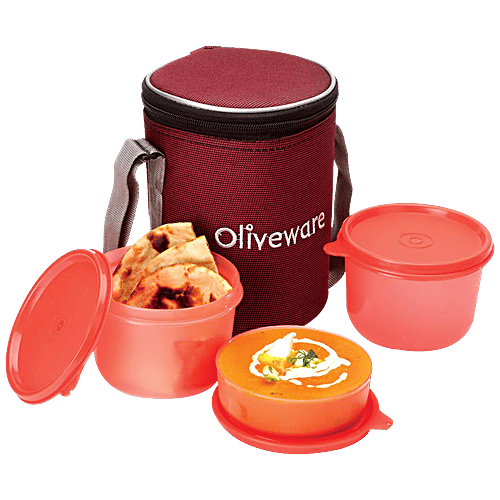 Buy Oliveware Easy Meal Lunch Box With Bag Dist - Durable, Red Online ...