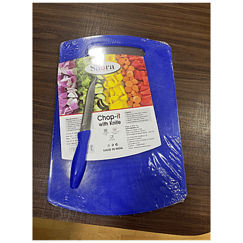 Buy Saura Chopping/Cutting Board With Knife - Plastic, Chip-Resistant ...