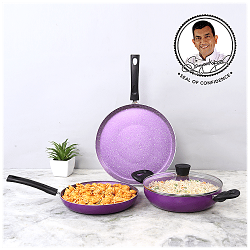 Buy Wonderchef Tivoli Induction Bottom Non-Stick Coated Cookware Set ...