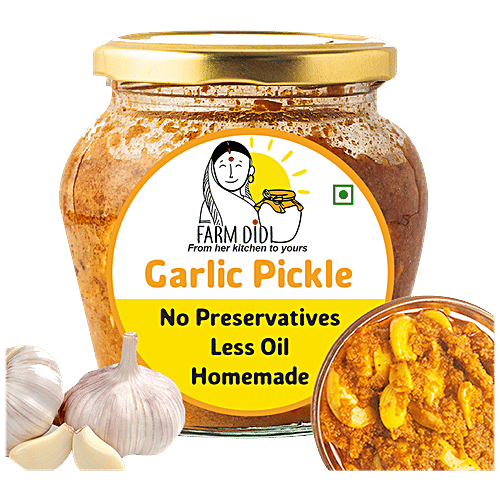 Buy Farm Didi Garlic Pickle/Lasoon Achar - No Preservatives, Farm Fresh ...