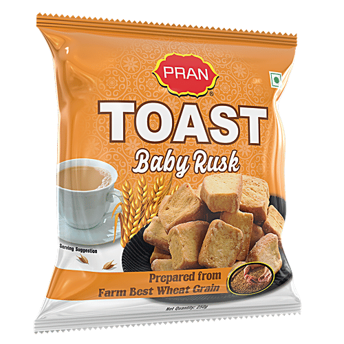 Buy PRAN Toast Baby Rusk - Premium, Crispy & Crunchy, Tea Time Snack ...
