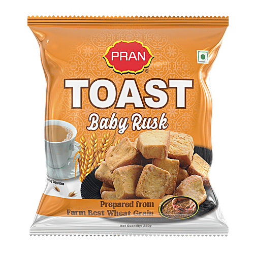 Buy PRAN Toast Baby Rusk - Premium, Crispy & Crunchy, Tea Time Snack ...