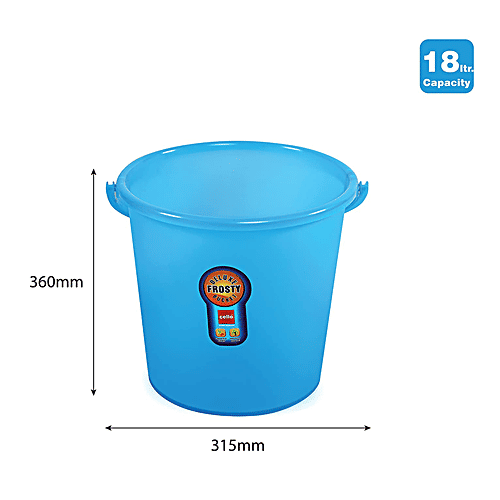Buy Cello Deluxe Bucket - Frosty, Blue, Strong Body, Sturdy Handle ...
